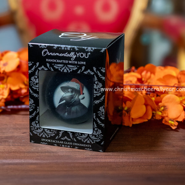 Plague Doctor Glass Christmas Ball Ornament - Christmas Cheer All Year